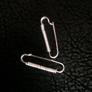Handmade Fancy Open Loop Safety Pin, Skinny Pin, Earrings - Etsy