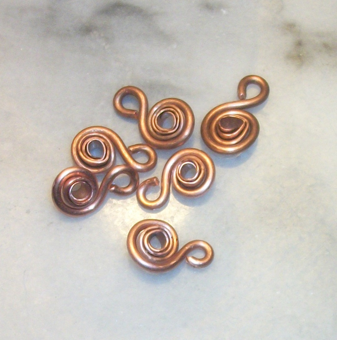 Rustic Swirl Copper Hammered Charm - Etsy