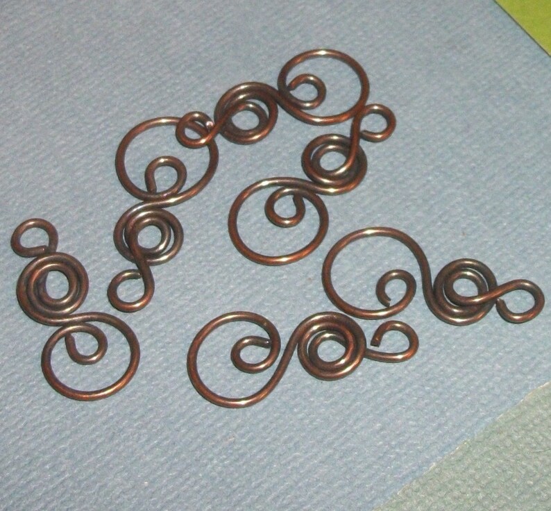 Copper Loop Swirl Oxidized Link Charm 6 - Etsy