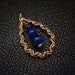 Cobalt Beaded Pendant, Cobalt Jewelry, Brass Pendant, Ancient Inspired ...
