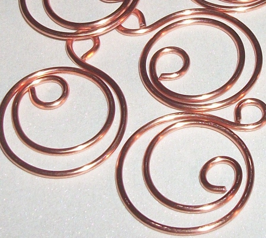 Handmade Copper Wire Charms Connection Links 6 | Etsy