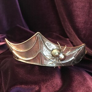 Spider Crown, Brass Spider Crown, Goddess Arachnid Tiara, Spiderweb ...