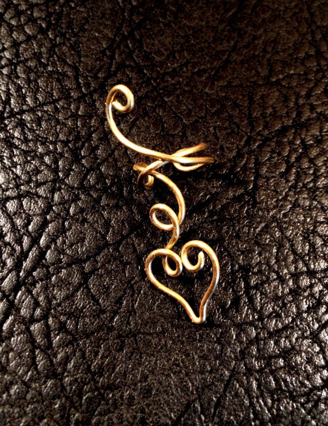 Heart and Loops Ear Cuff Ear Wrap Ear Climber Ear Jacket | Etsy