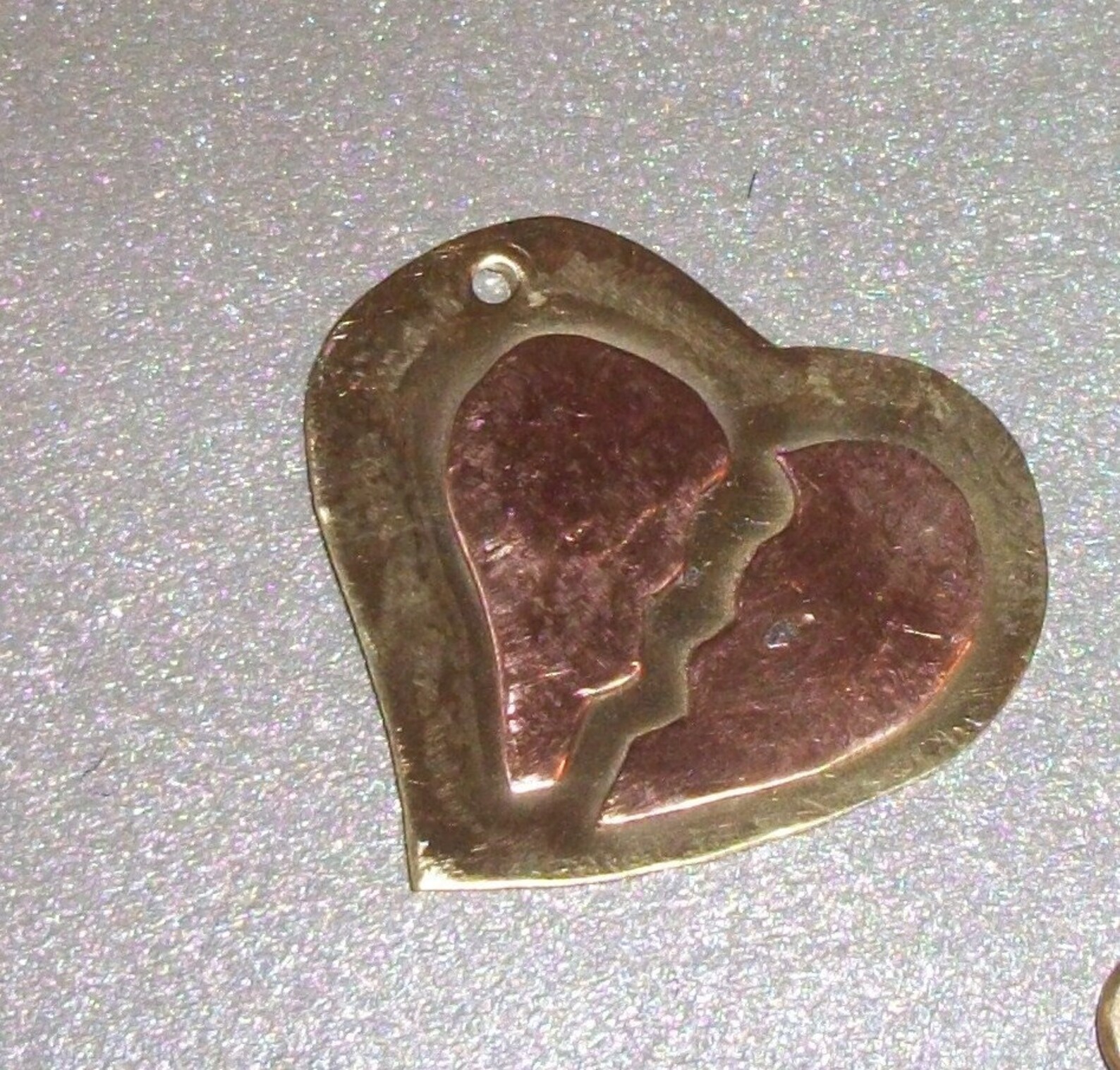Broken Heart Copper Brass Charm Pendant - Etsy