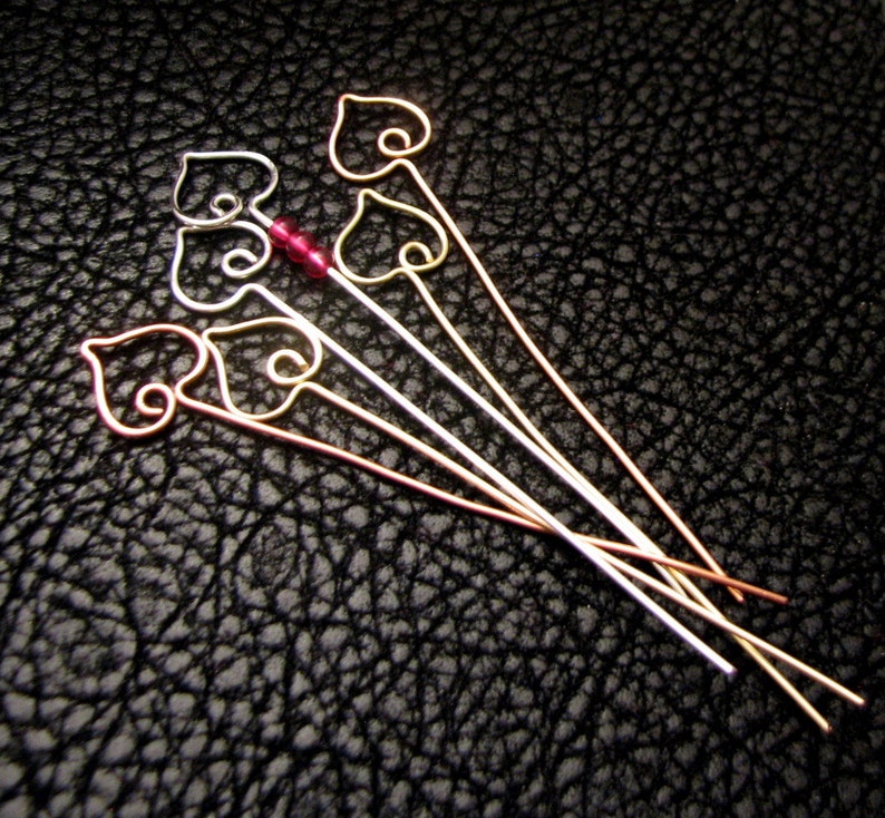 Fancy Headpin Heart Head Pin Eye Pin Fancy Eye Pin Jewelry | Etsy