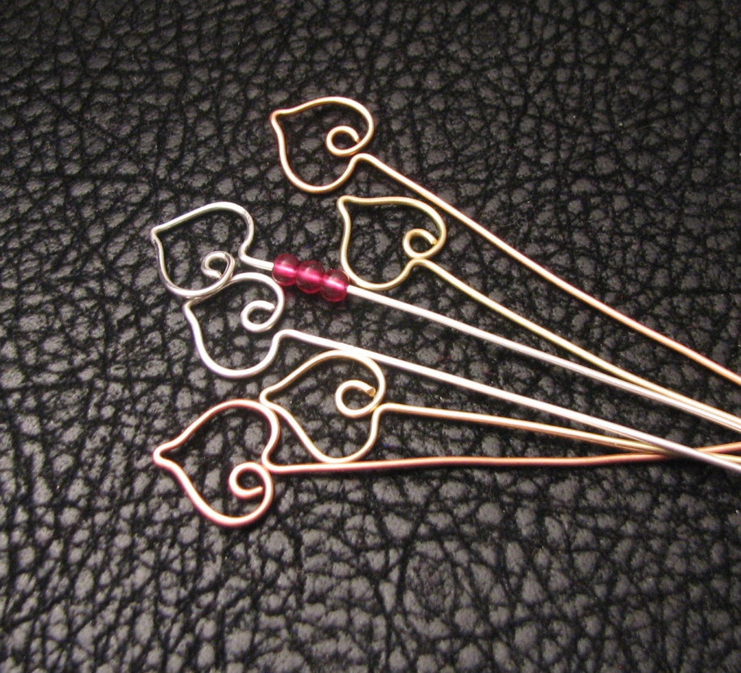 Heart Head Pin, Eye Pin, Fancy Headpin, Fancy Eye Pin, Jewelry Finding ...