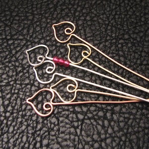 Heart Head Pin, Eye Pin, Fancy Headpin, Fancy Eye Pin, Jewelry Finding ...