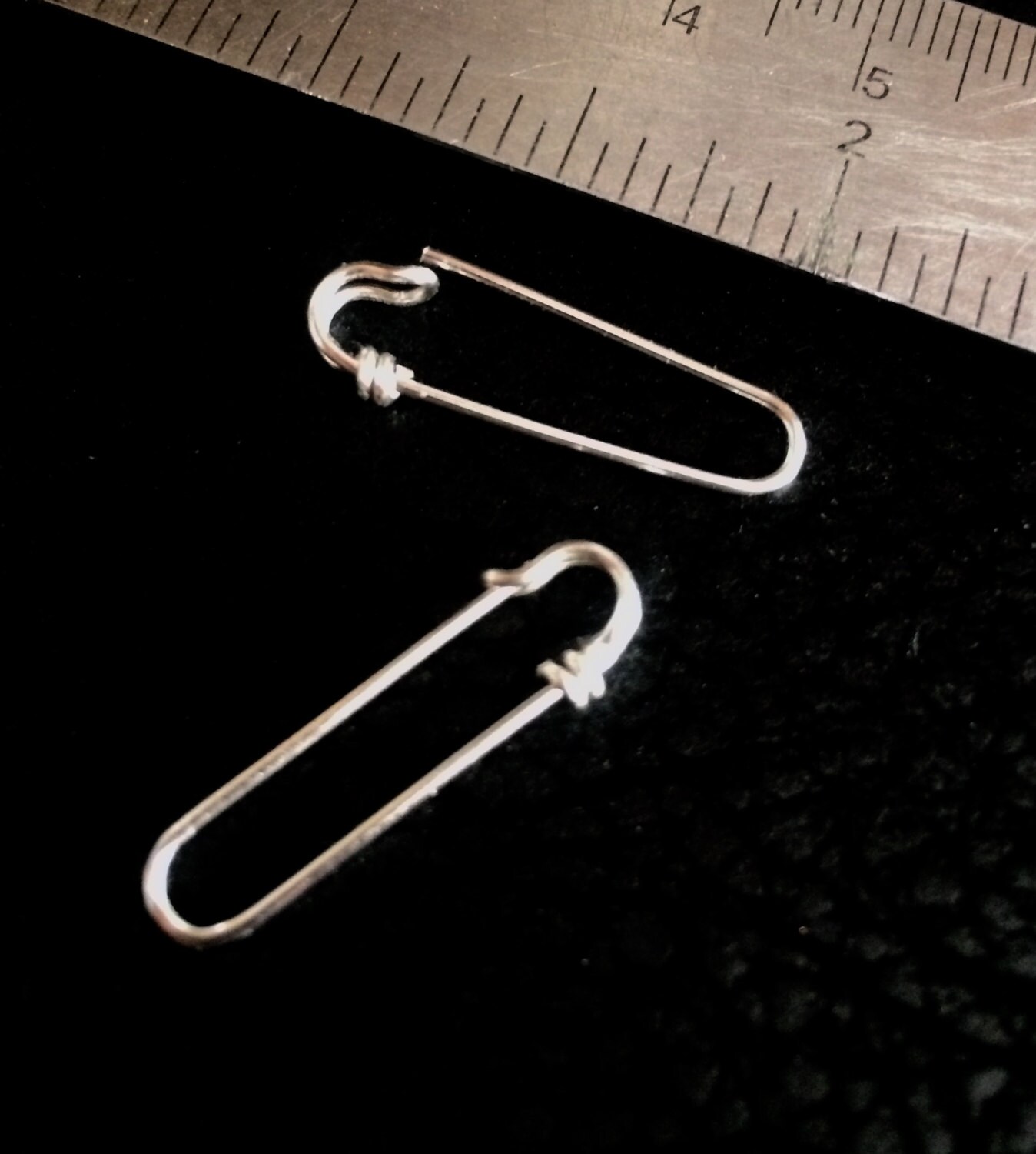 Safety Pin. Handmade Open Loop Safety Pin, Skinny Pin, Earrings - Etsy