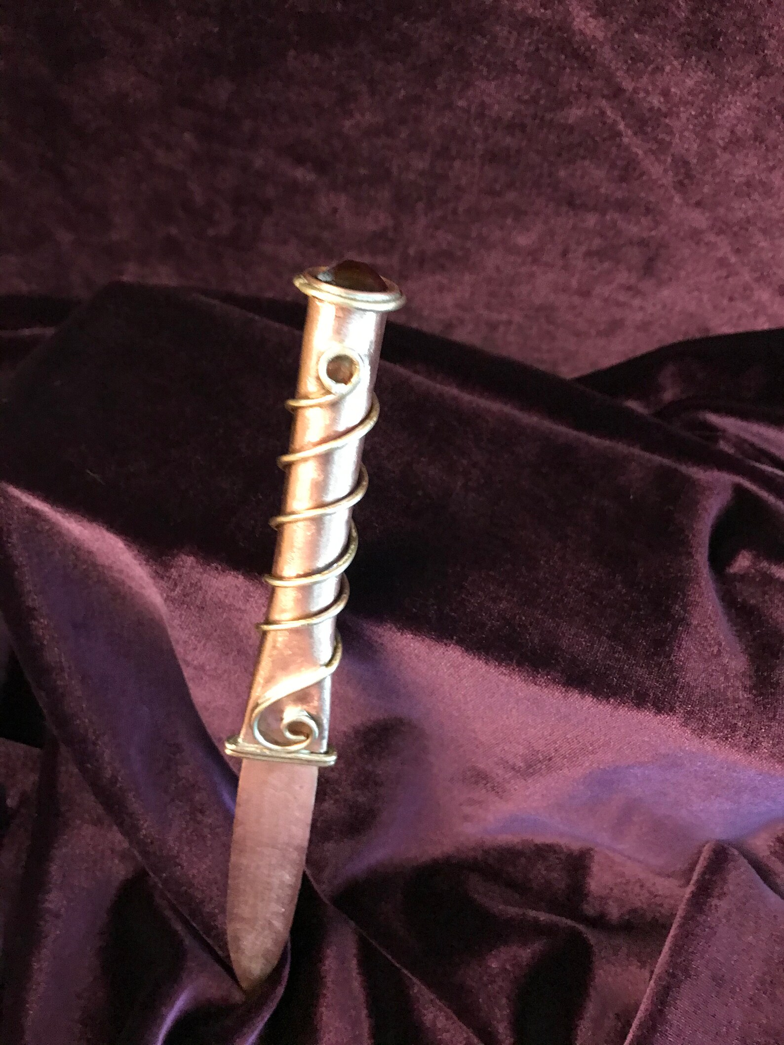 Copper dagger Knife copper and brass Athame letter opener | Etsy