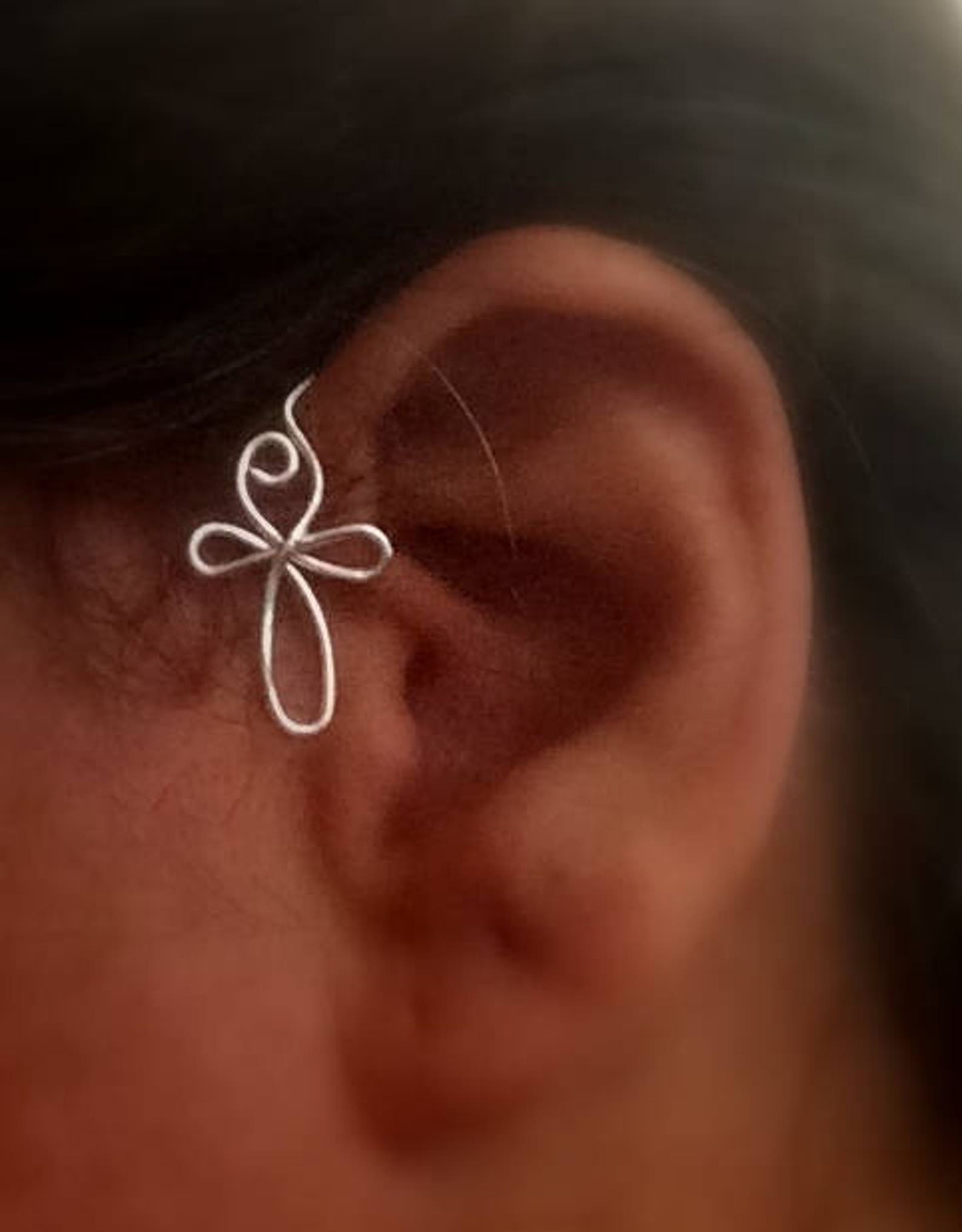 Cross Ear Cuff, Vine Jewelry, Ear Jewelry, Ear Climber, Ear Wrap, Ear ...