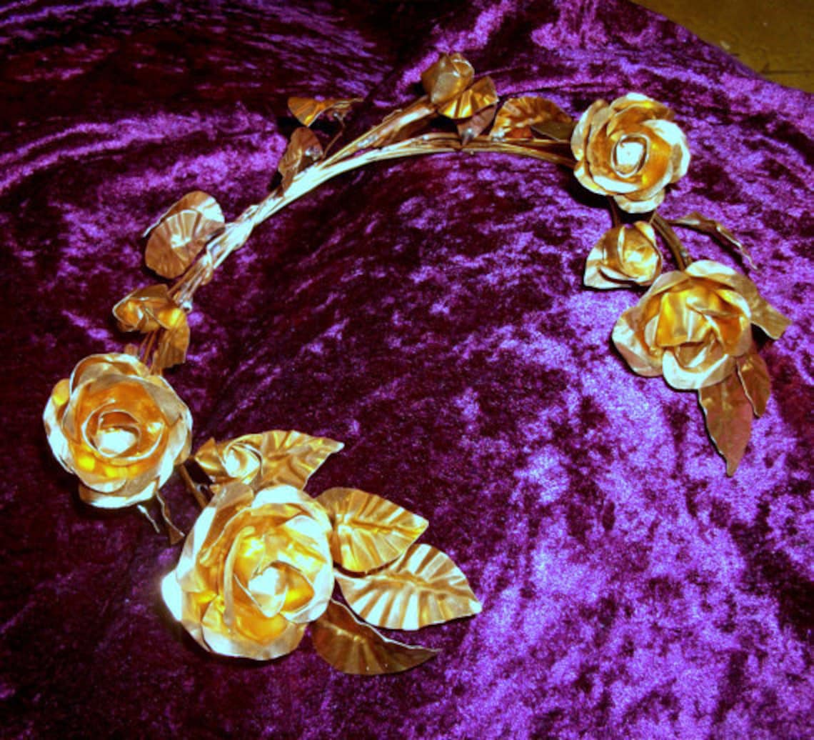 Rose Wreath, Wedding Wreath, Metal Crown, Crown Wreath, Garden Wedding ...
