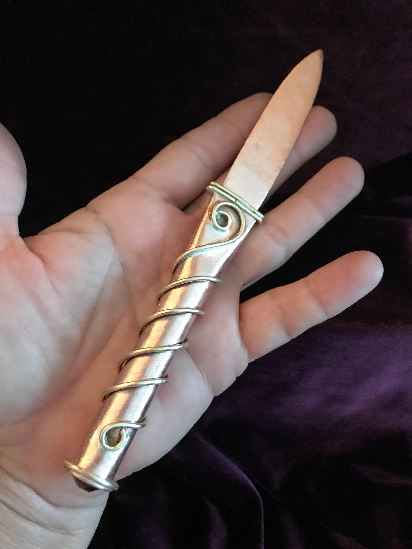 Copper Dagger, Knife, Copper and Brass Athame, Letter Opener - Etsy