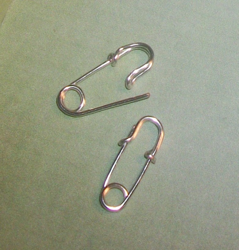 Safety Pin Earring Handmade Silver Plate or Gold Plate - Etsy