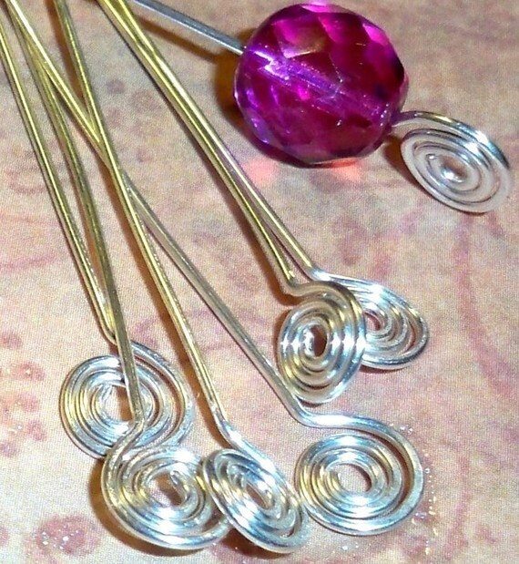 Swirl headpins eye pins fancy headpins jewelry supplies | Etsy