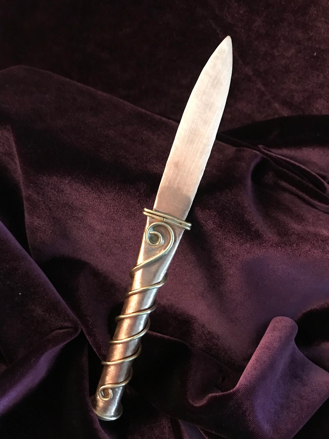 Copper Dagger, Knife, Copper and Brass Athame, Letter Opener - Etsy