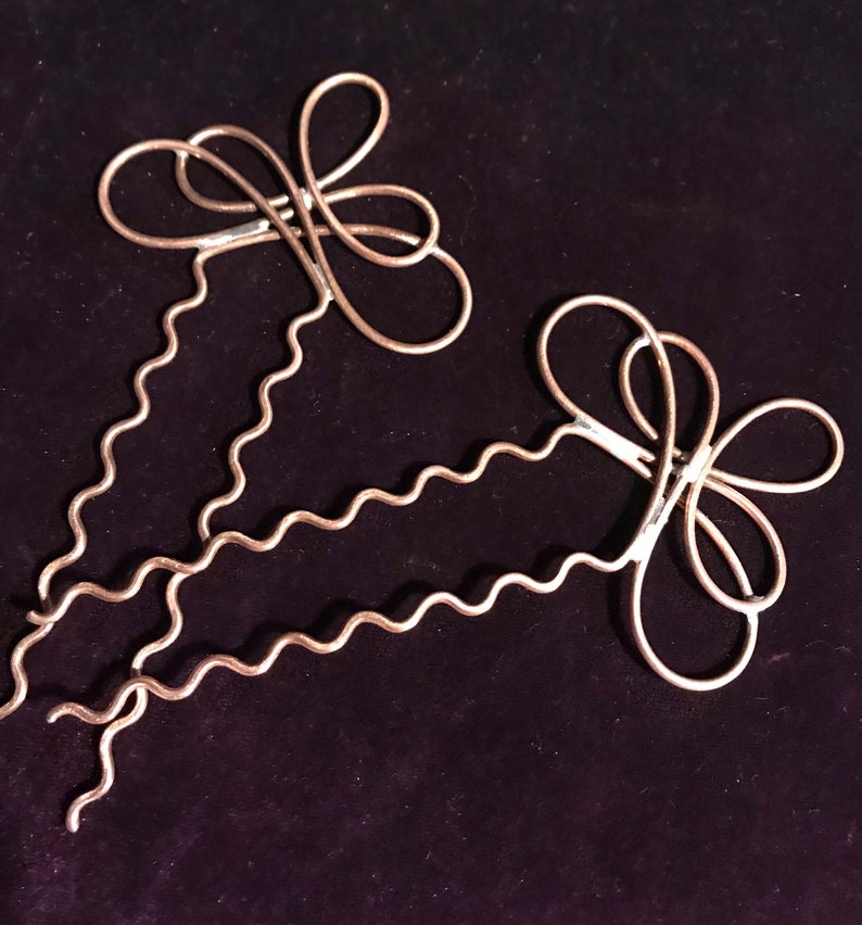 Copper Hair Pin Swirls Hair Pins Bobby Pins Copper Wire - Etsy