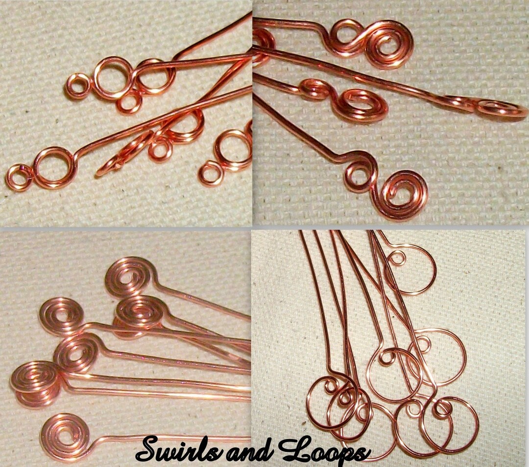 Sampler Loops, Swirls, Headpin Eyepin 4 Ea - Etsy