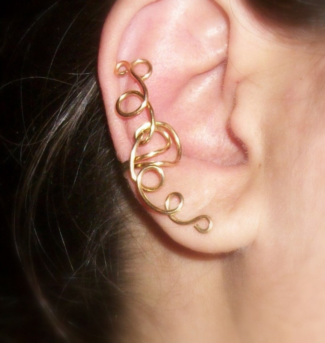 Gold Plate Ear Cuff Ear Jewelry Ear Wrap Ear Jacket Ear | Etsy