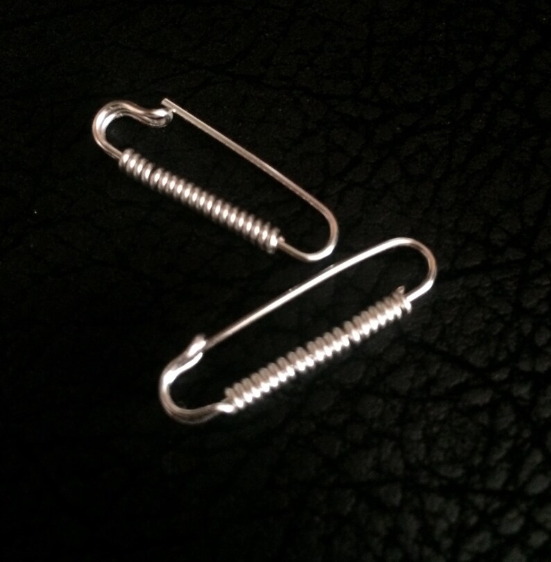 Handmade Fancy Open Loop Safety Pin Skinny Pin Earrings | Etsy