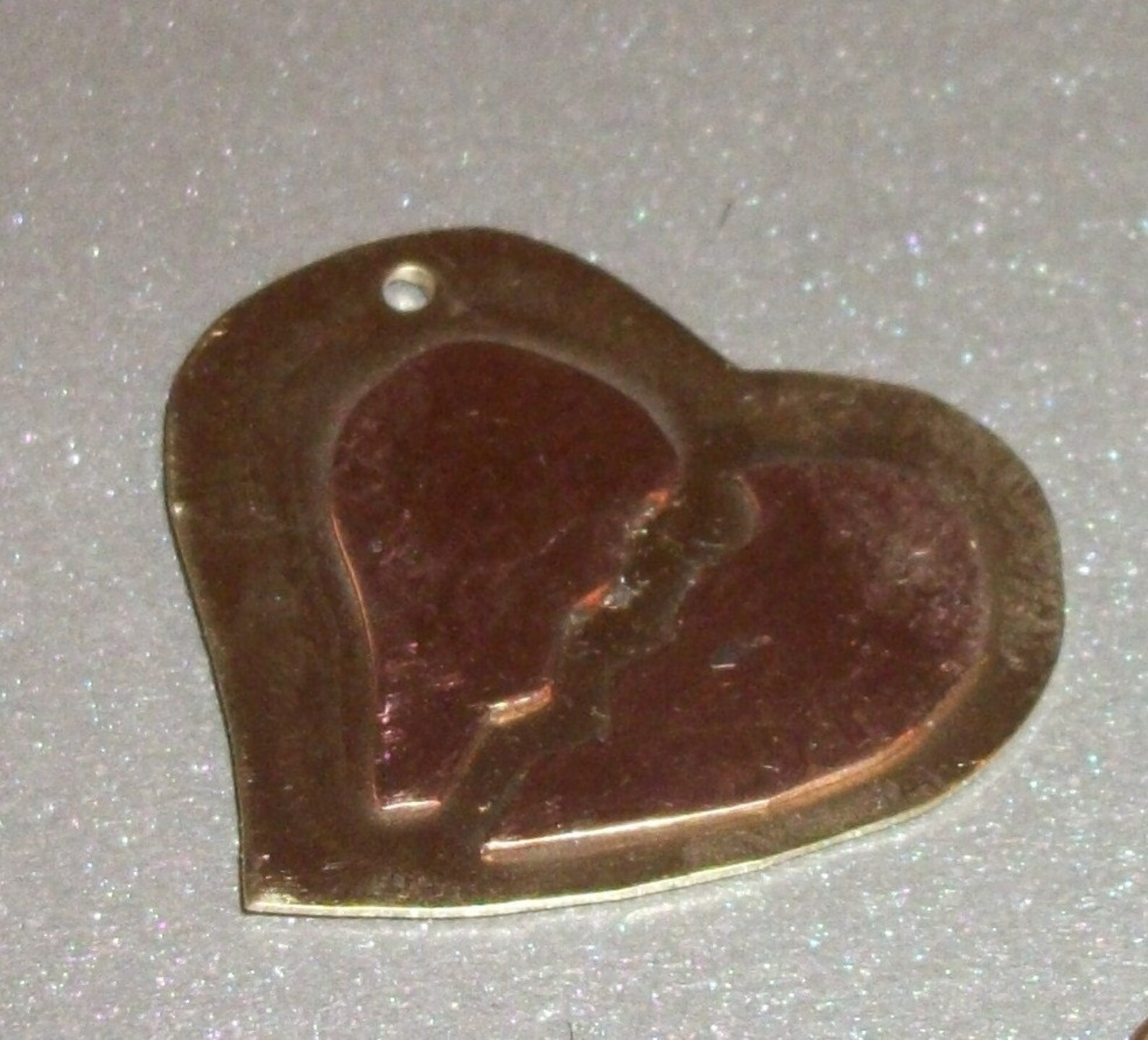Broken Heart Copper Brass Charm Pendant - Etsy