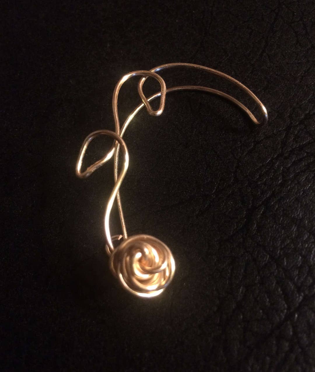 Whimsical Rose Floral Ear Cuff, Vine Jewelry, Ear Jewelry, Ear Climber ...