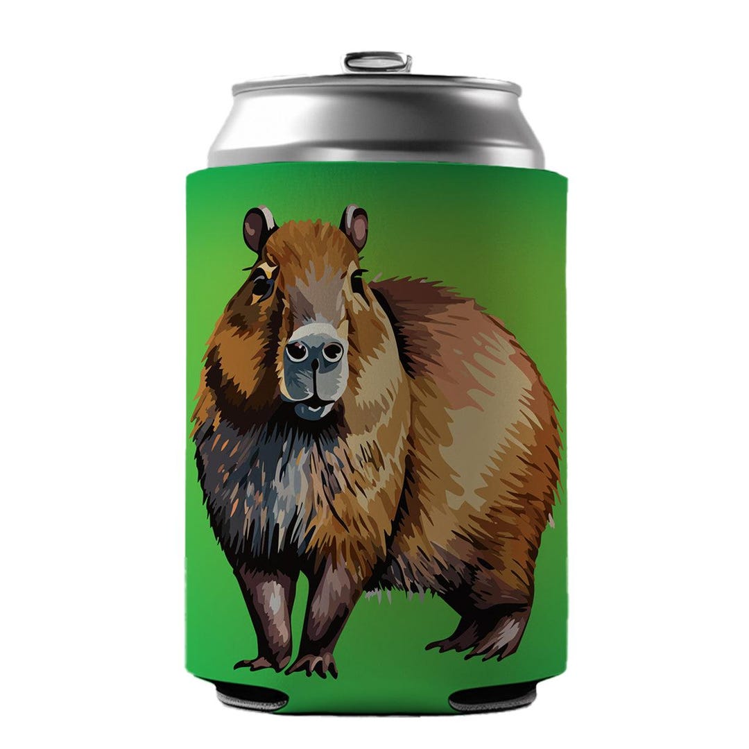 Capybara Standing Can Cooler Beer Soda Drink Insulated Holder Sleeve ...