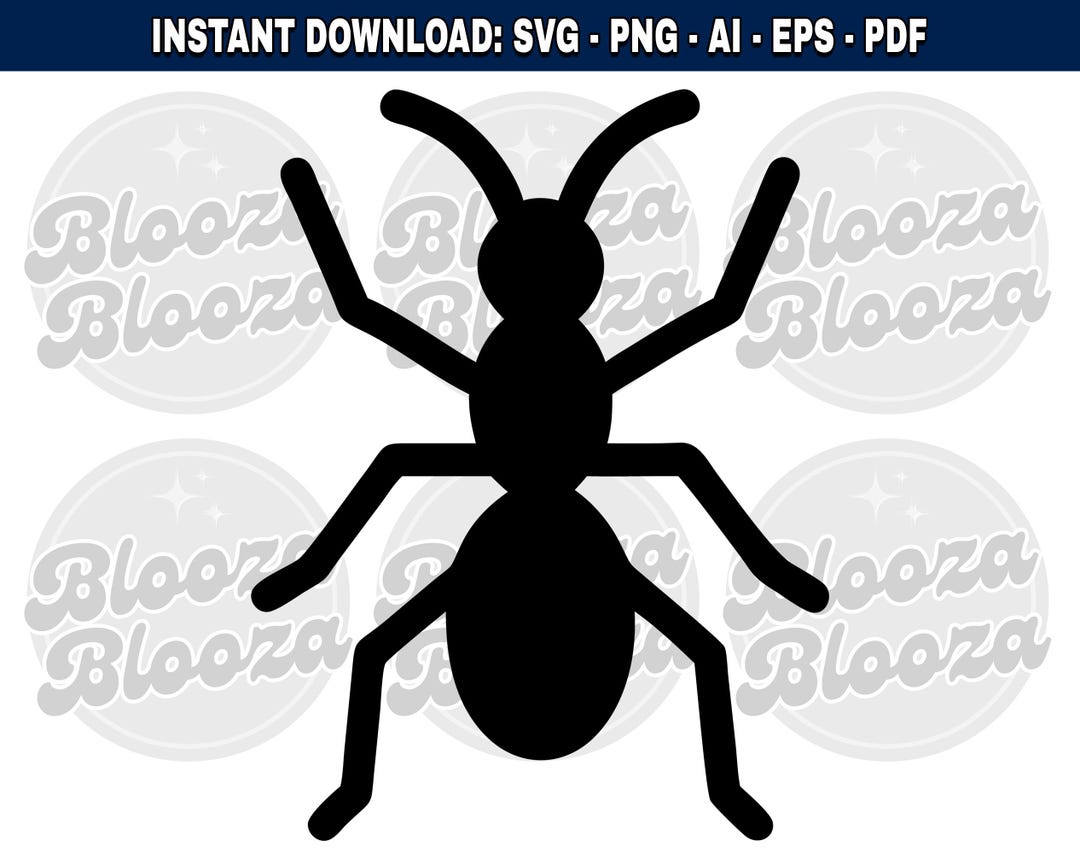 Ant Simple Silhouette Black Instant Clipart Download Design SVG PNG EPS ...