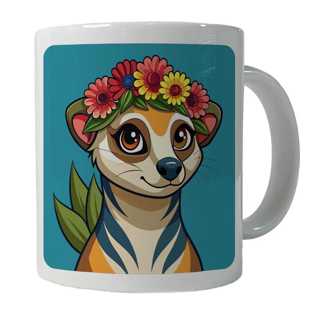 Meerkat Floral Flowers Ceramic Tea Coffee Mug Cup - 11oz - Etsy