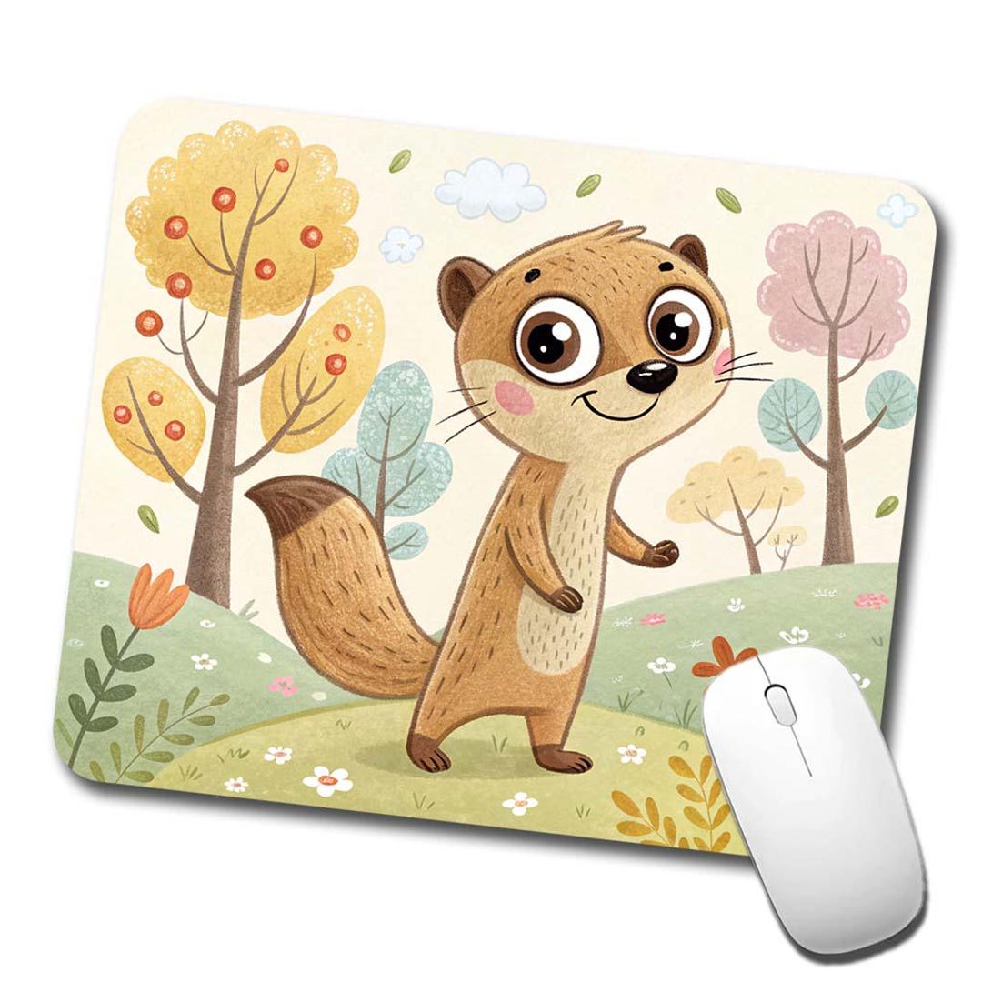 Mongoose Children's Illustration Style Low Profile Mouse Pad Mat - Etsy