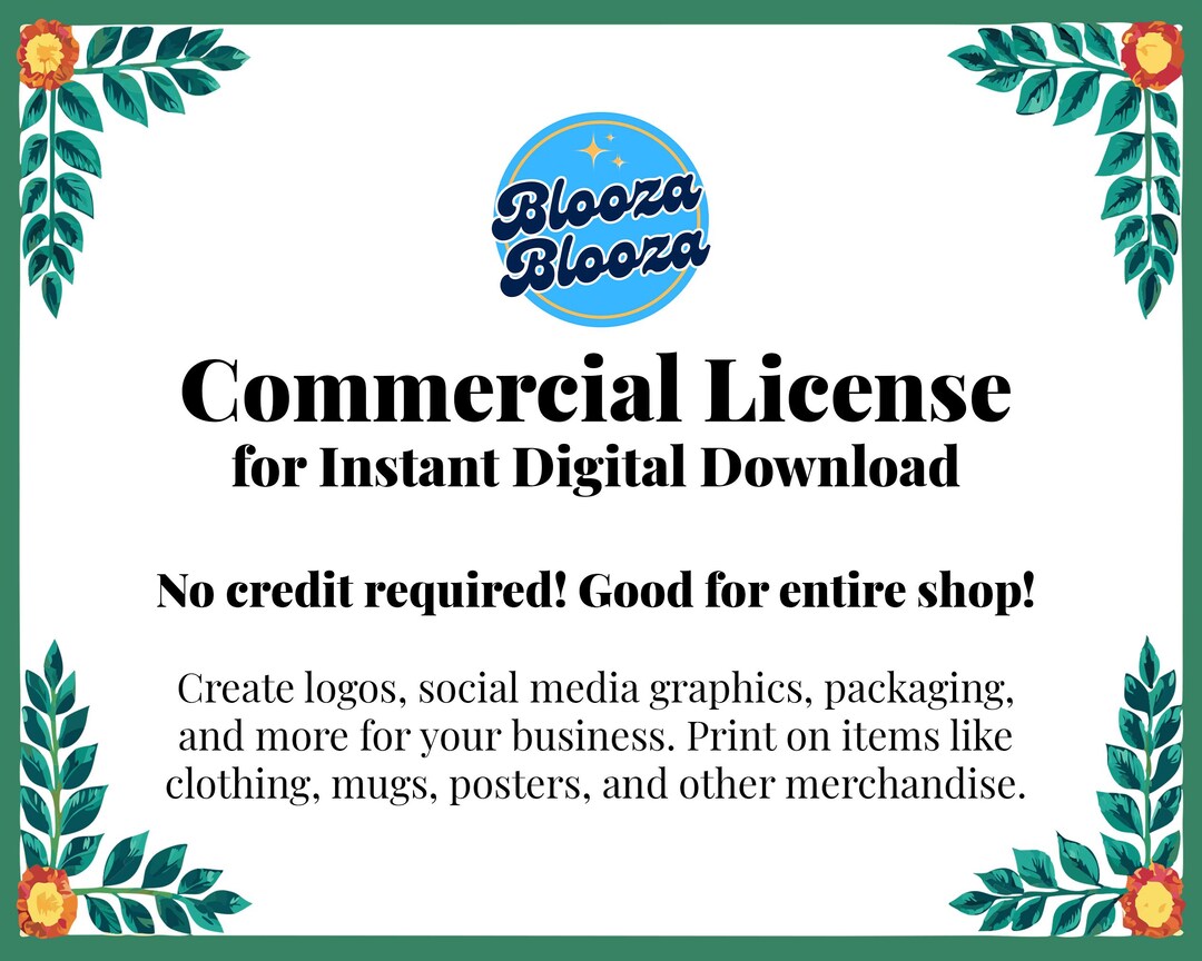 Commercial License for Instant Digital Download - Etsy