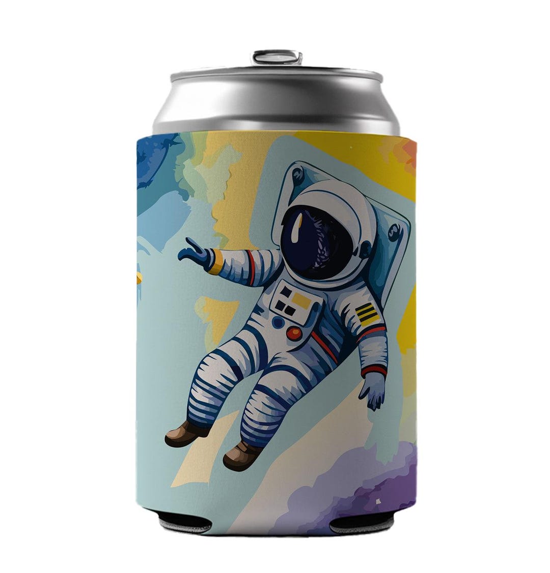 Astronaut Floating in Space Astronomy Can Cooler Beer Soda Drink ...