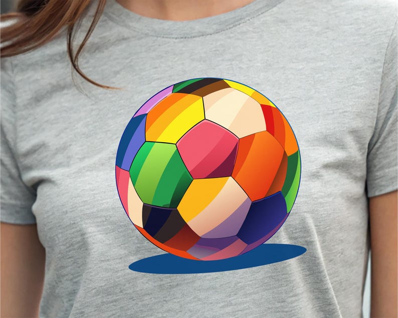 Rainbow Colored Soccer Ball Instant Clipart Download Design SVG PNG EPS ...