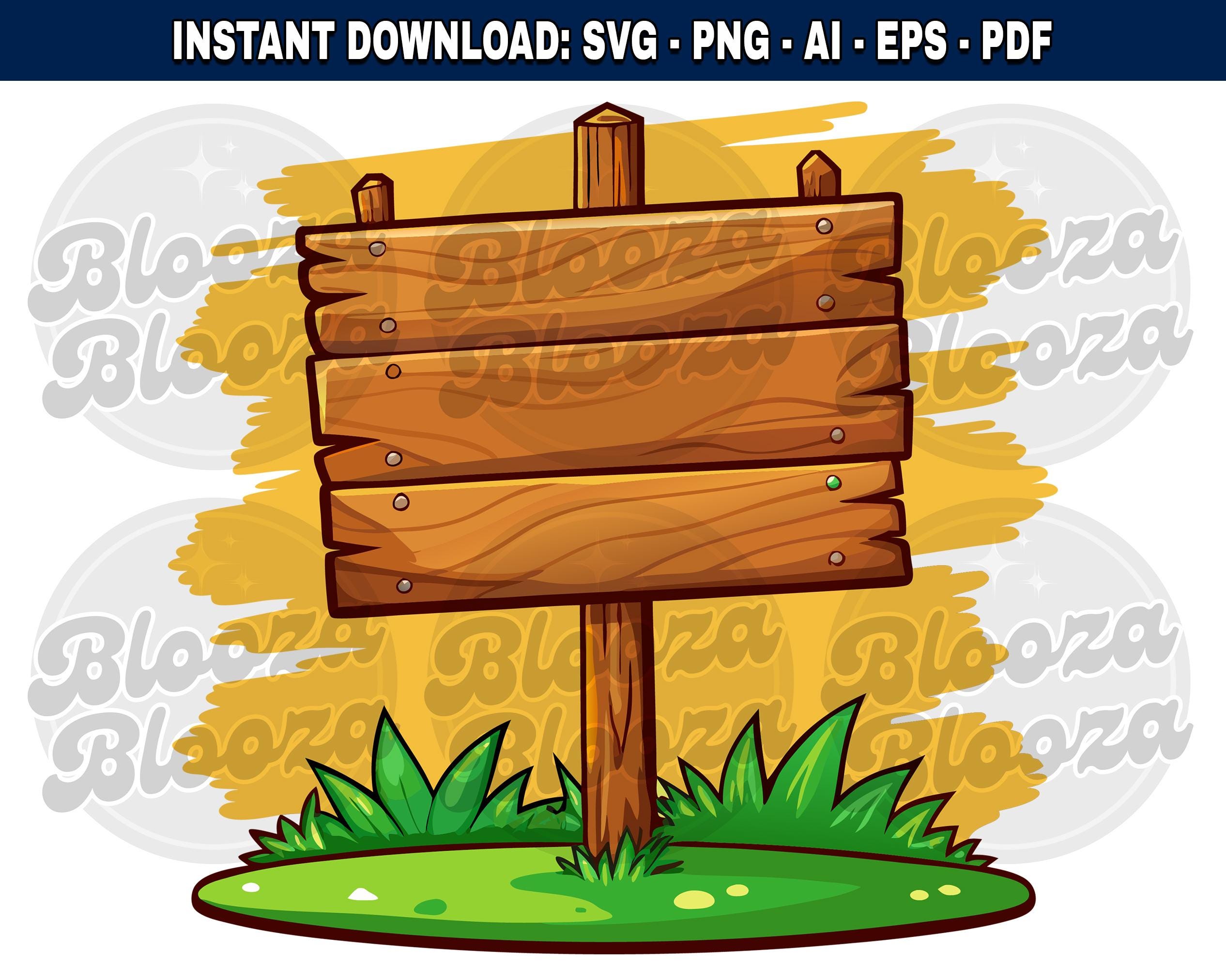 Blank Wooden Sign Color Instant Clipart Download Design SVG PNG EPS Pdf ...