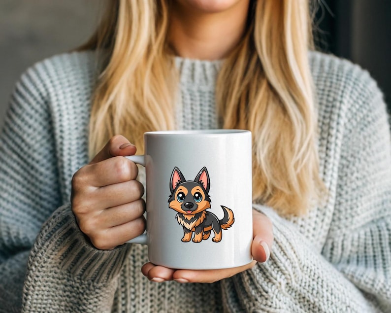 Chibi German Shepherd Dog Instant Clipart Download Design SVG PNG EPS ...