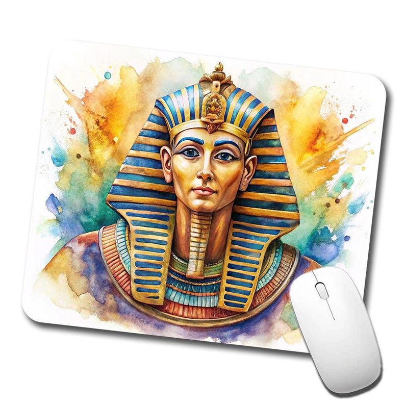 Ancient Egyptian Pharaoh Watercolor Low Profile Mouse Pad Mat - Etsy