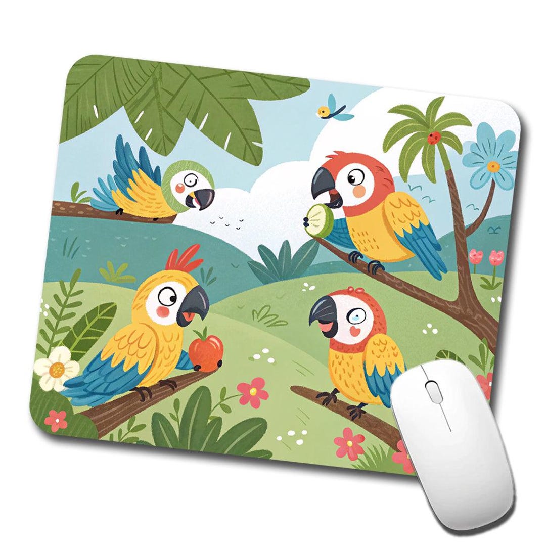 Kawaii Macaw Parrots Low Profile Mouse Pad Mat - Etsy