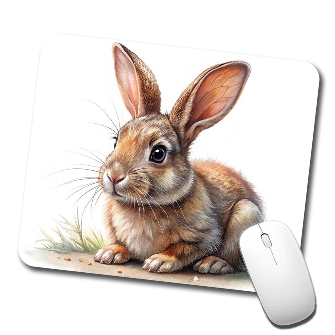 Rabbit Bunny Illustration Low Profile Mouse Pad Mat - Etsy