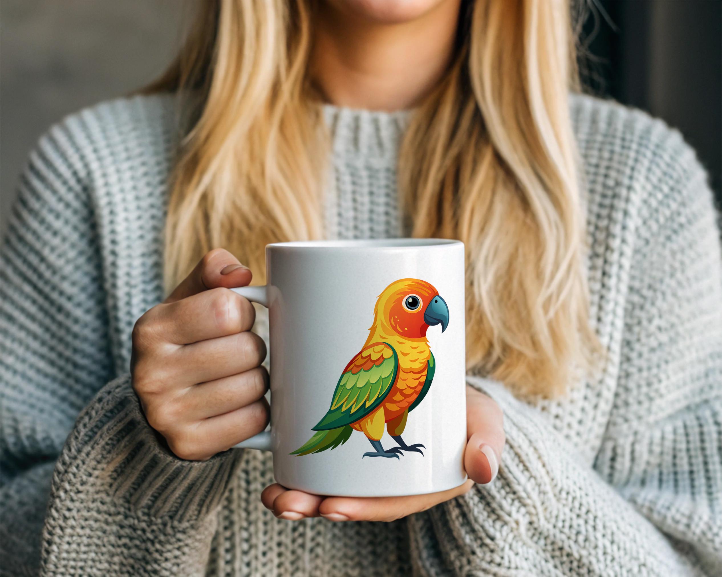 Sun Conure Parrot Standing Colorful Instant Clipart Download Design SVG ...