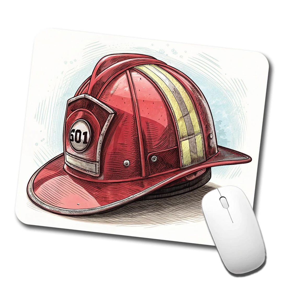 Classic Red Firefighter Fireman Helmet Low Profile Mouse Pad Mat - Etsy