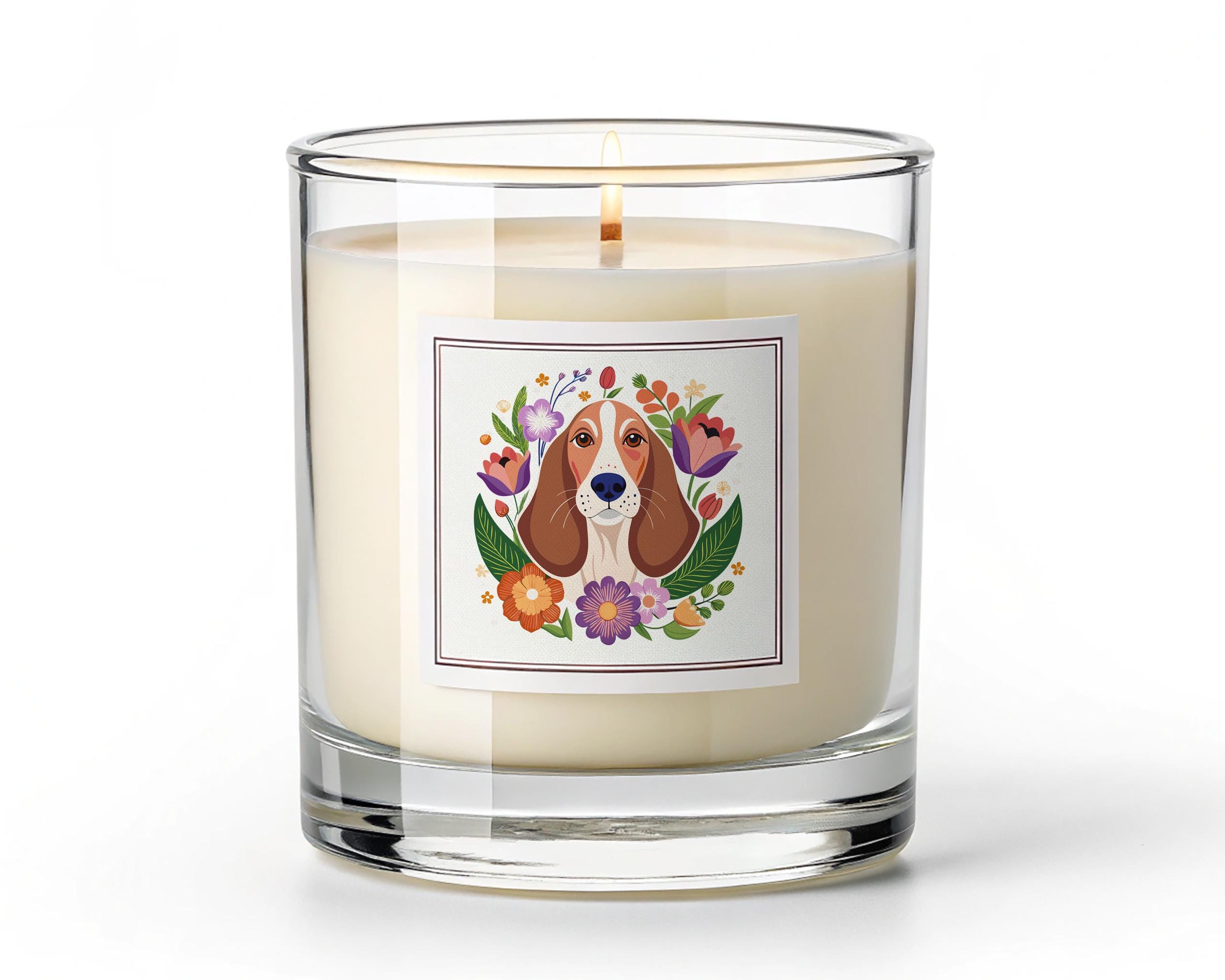 Basset Hound Dog Floral Flowers Instant Clipart Download Design SVG PNG ...