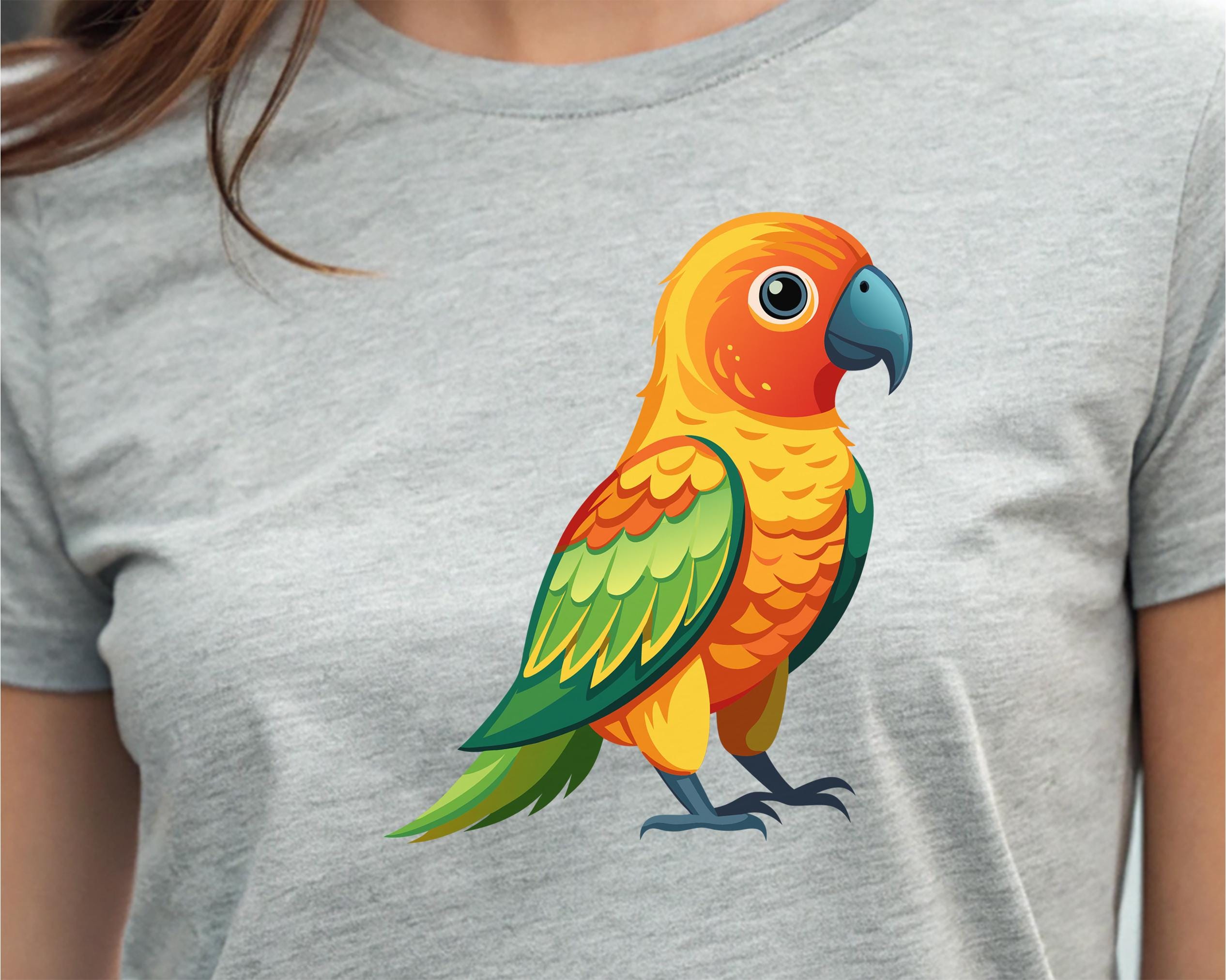 Sun Conure Parrot Standing Colorful Instant Clipart Download Design SVG ...