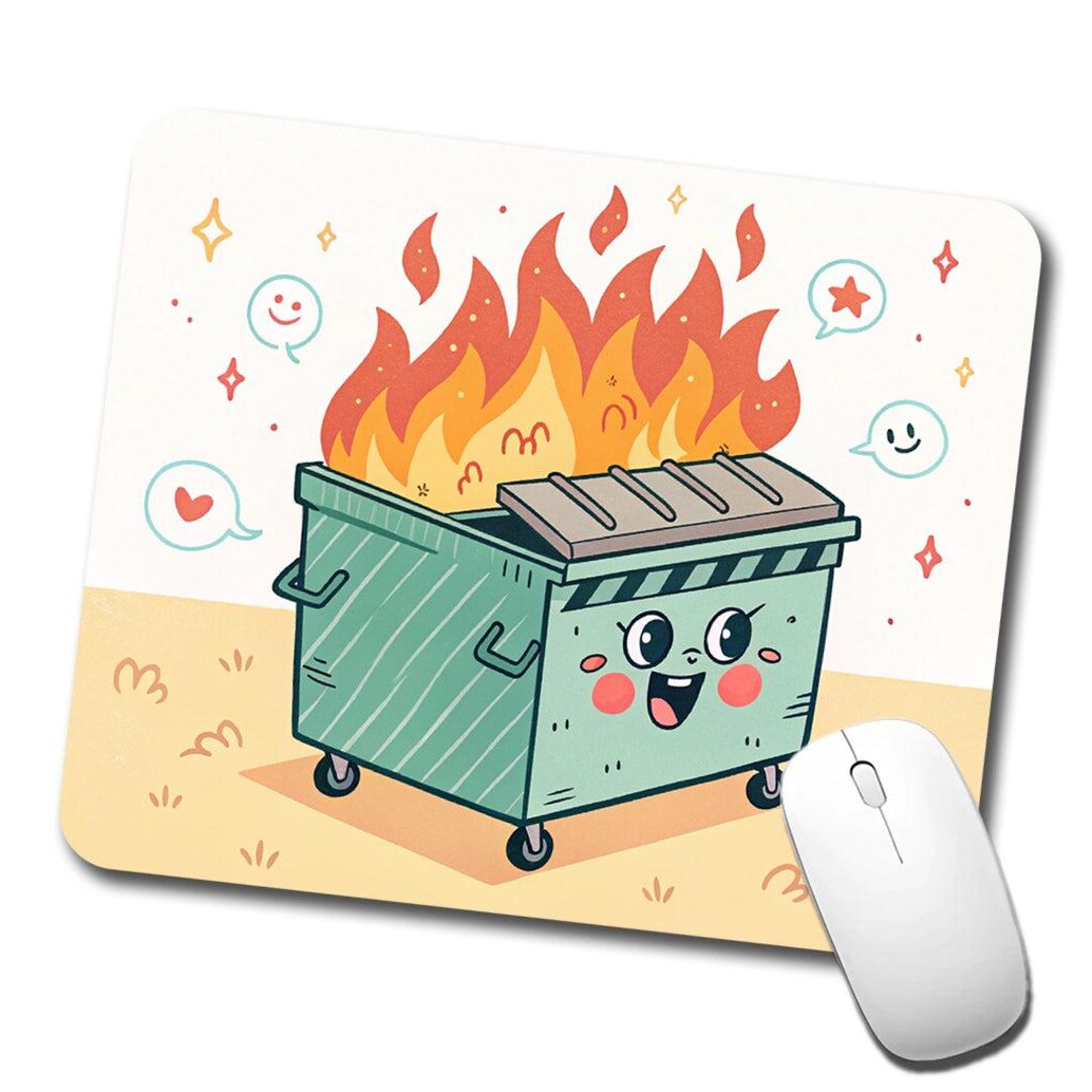 Kawaii Dumpster Fire Low Profile Mouse Pad Mat - Etsy