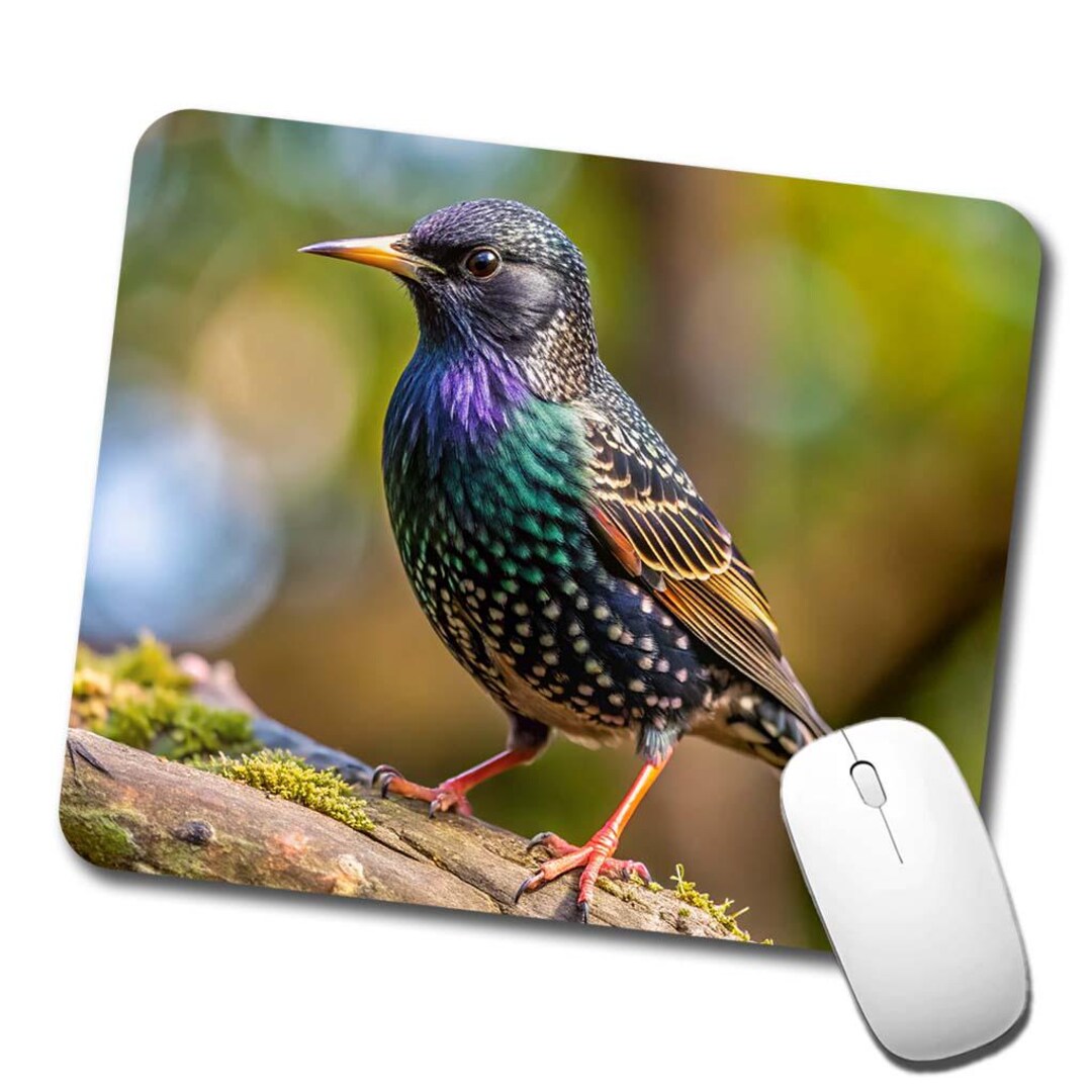 Starling Backyard Bird Low Profile Mouse Pad Mat - Etsy