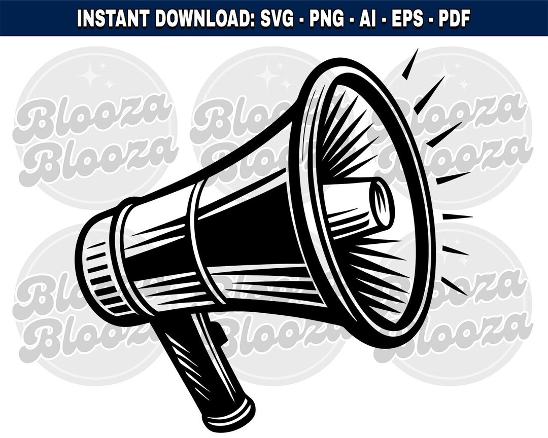 Megaphone Loud Speaker Black Instant Clipart Download Design SVG PNG ...