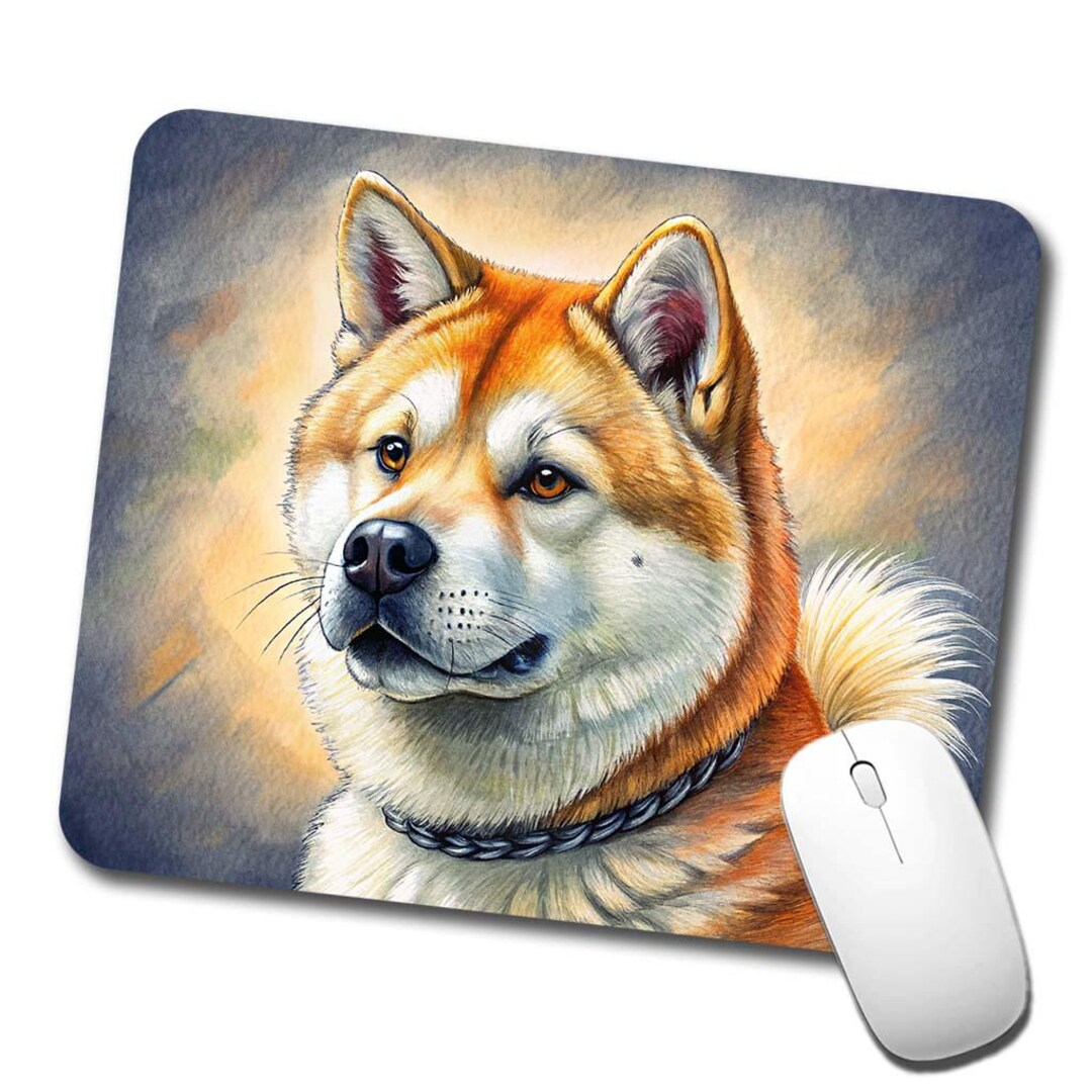 Akita Dog Illustration Low Profile Mouse Pad Mat - Etsy