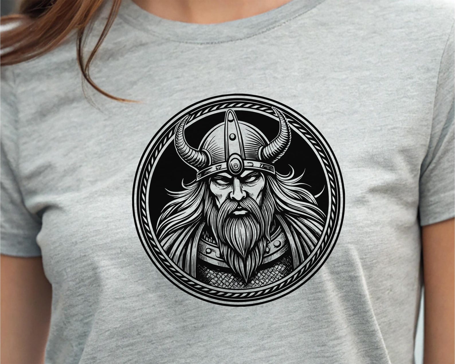 Viking Norse Thor Coin Black White Instant Clipart Download Design SVG ...