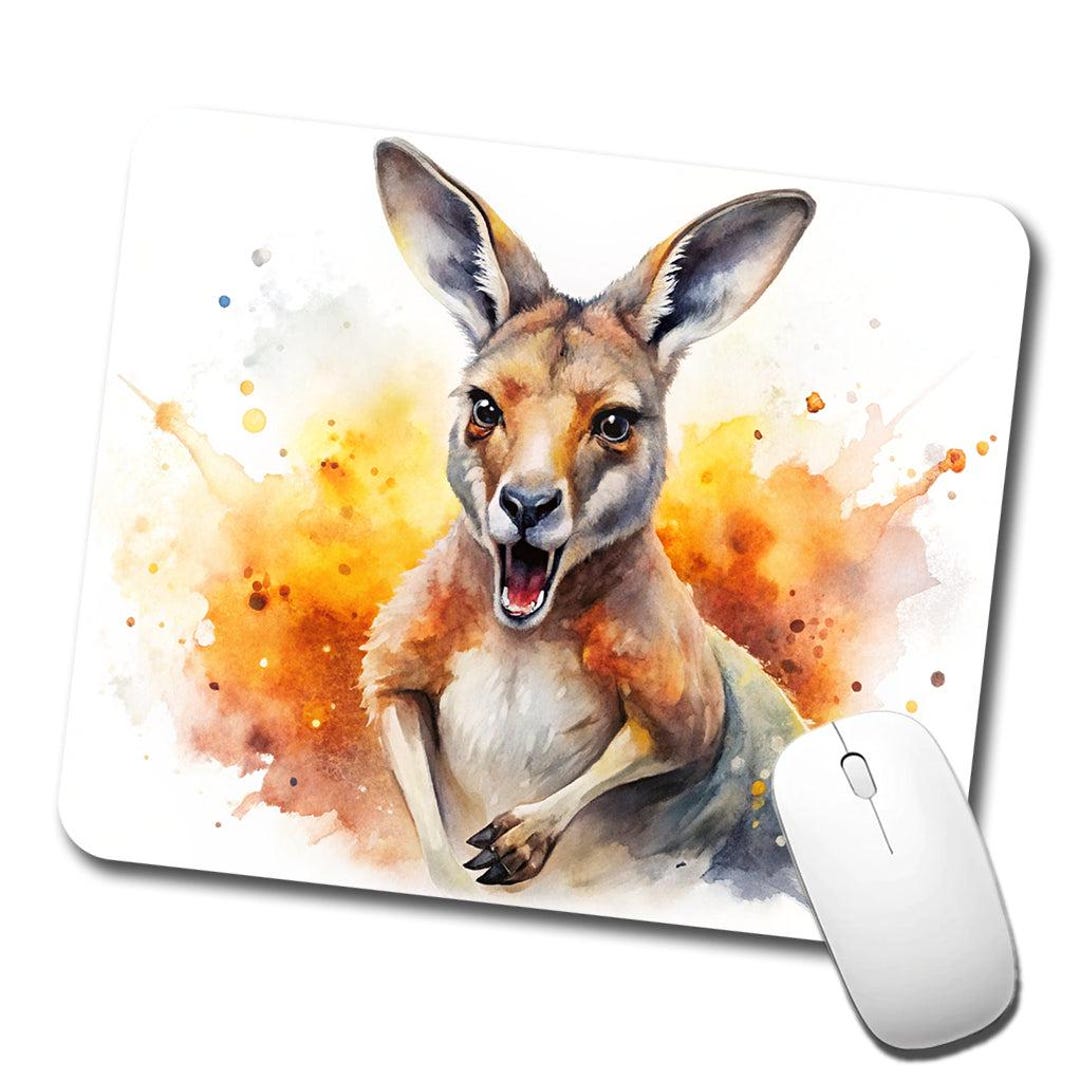 Angry Kangaroo Watercolor Low Profile Mouse Pad Mat - Etsy