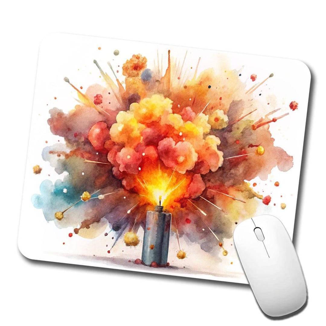 Dynamite Exploding Explosion Watercolor Low Profile Mouse Pad Mat - Etsy
