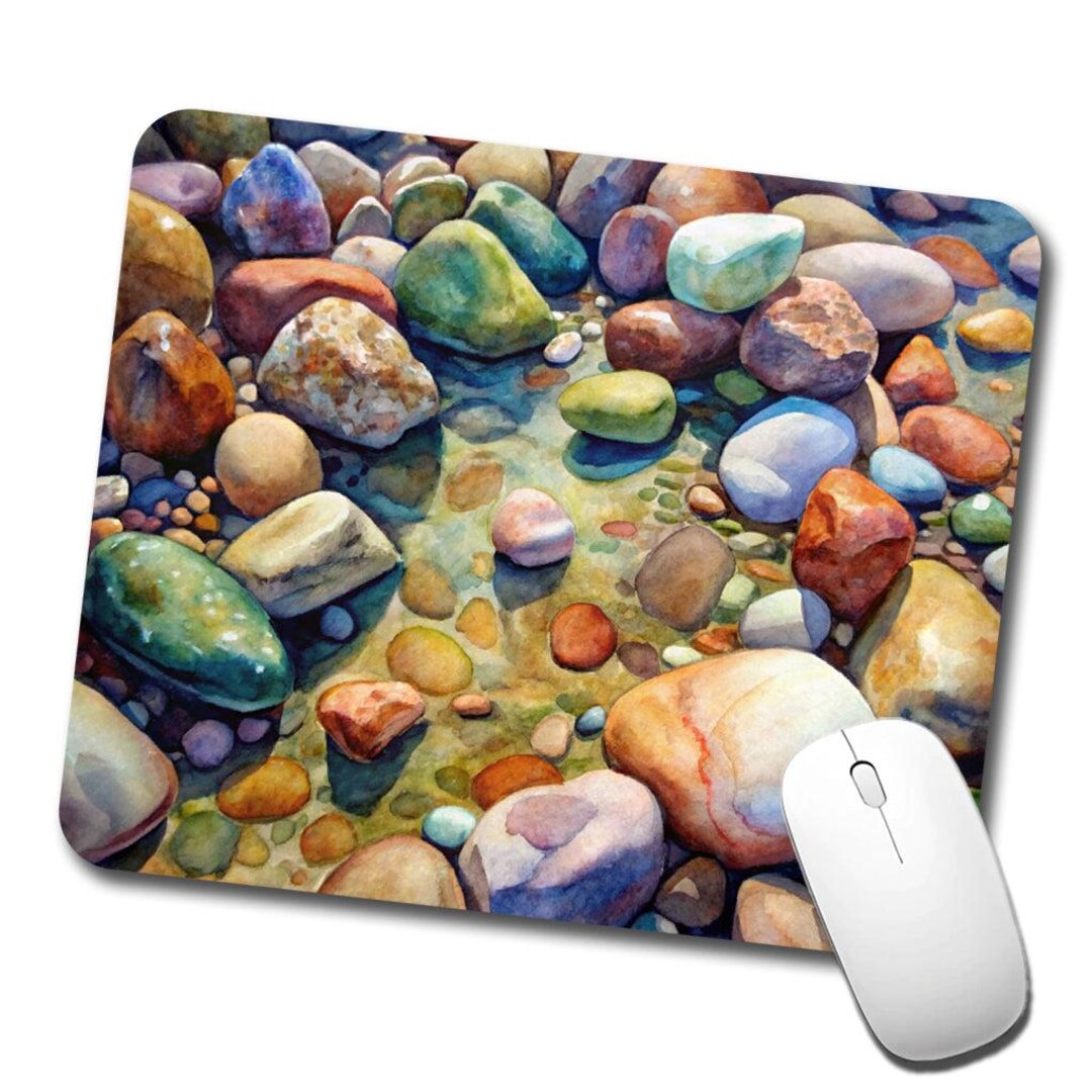River Rocks Watercolor Low Profile Mouse Pad Mat - Etsy