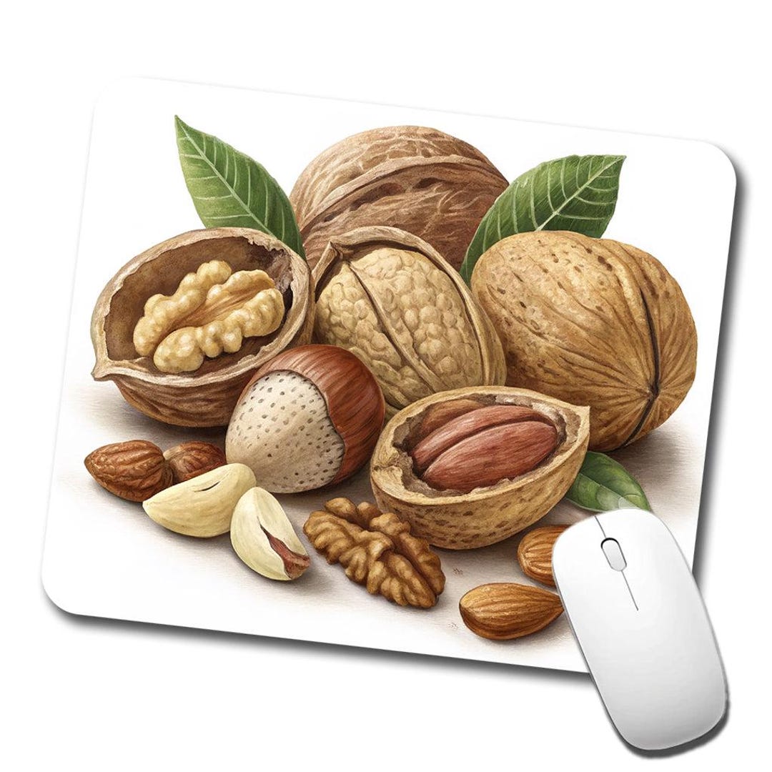 Walnuts Hazelnuts Almonds Brazil Nuts Low Profile Mouse Pad Mat - Etsy
